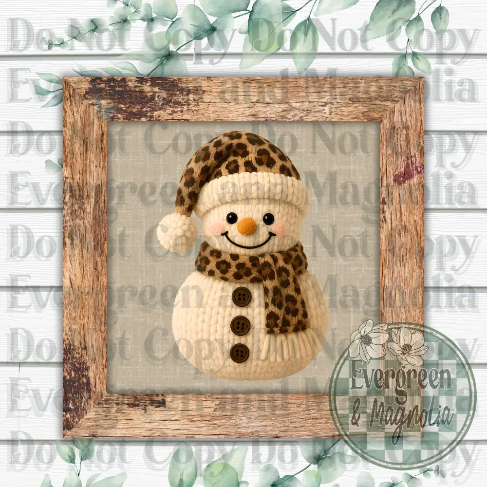 Leopard Yarn Snowman – Evergreen & Magnolia
