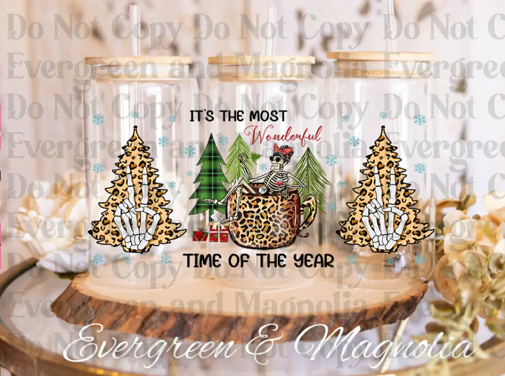 Skelly christmas leopard print – Evergreen & Magnolia