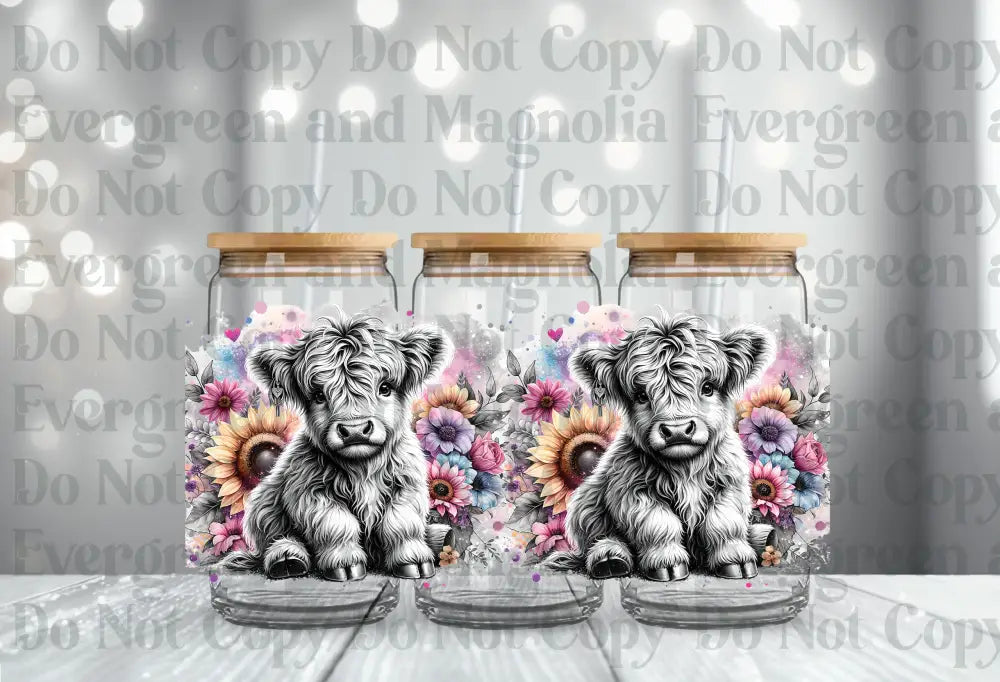 Highland cow Pastel – Evergreen & Magnolia