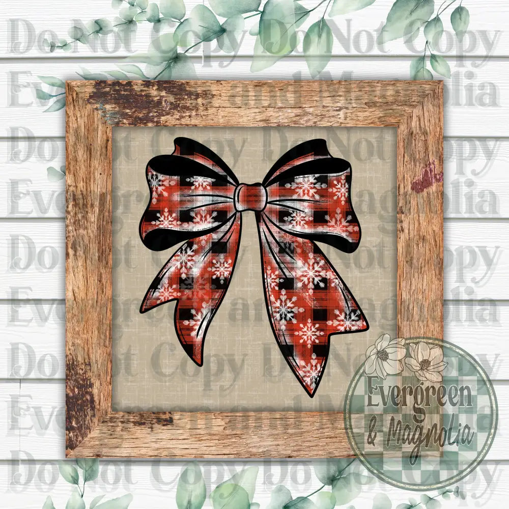 Christmas Bow – Evergreen & Magnolia