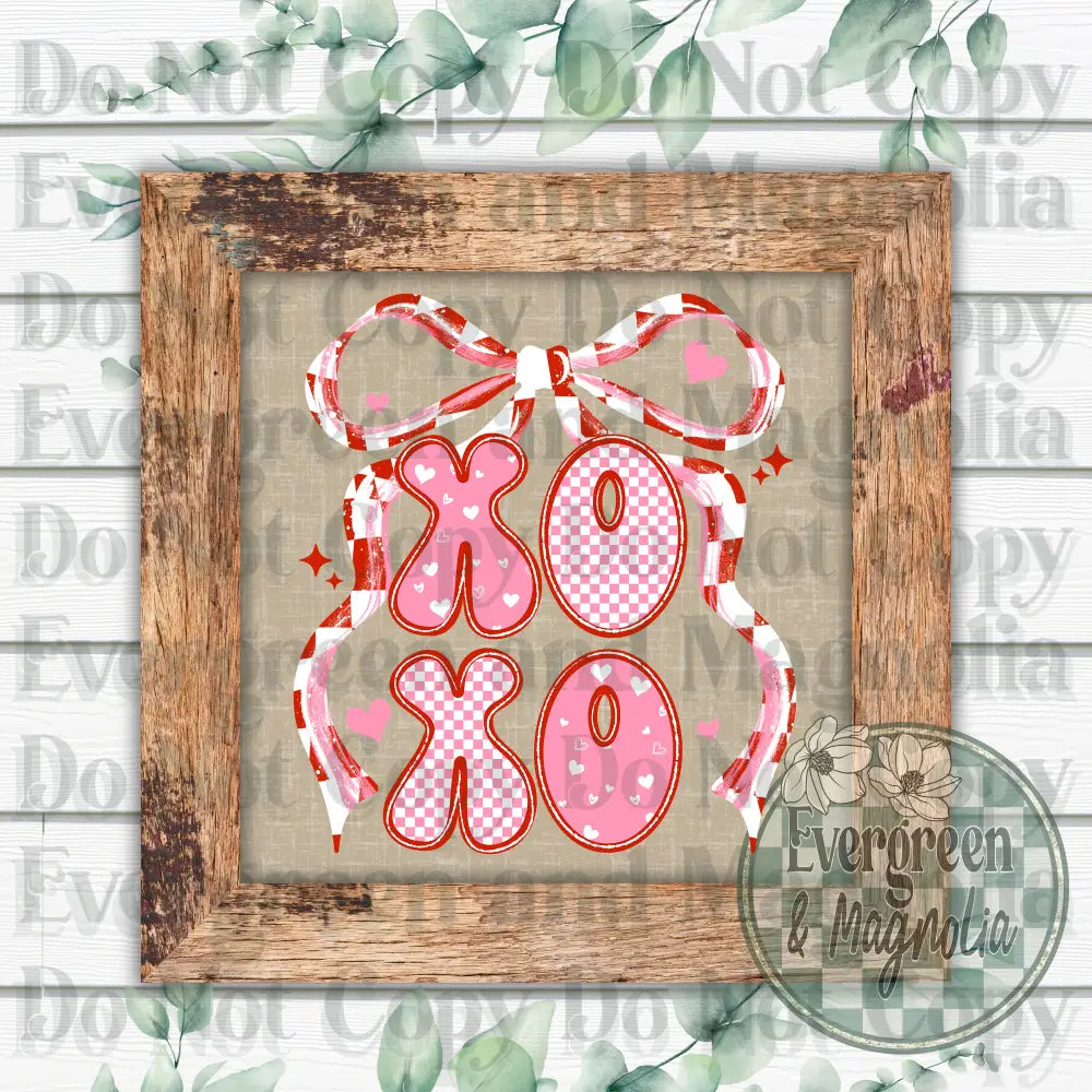 XOXO Bow – Evergreen & Magnolia