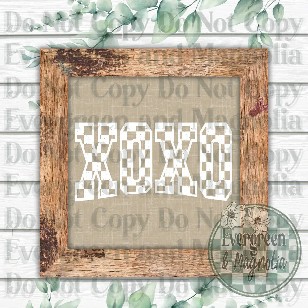 Xoxo White Checker – Evergreen & Magnolia