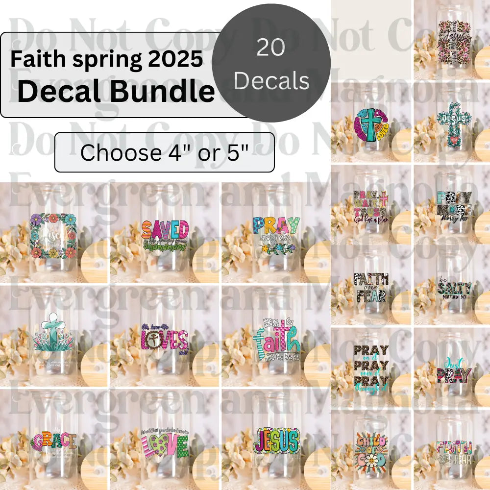 Faith spring 2025 Bundle (20 Decals included) – Evergreen & Magnolia