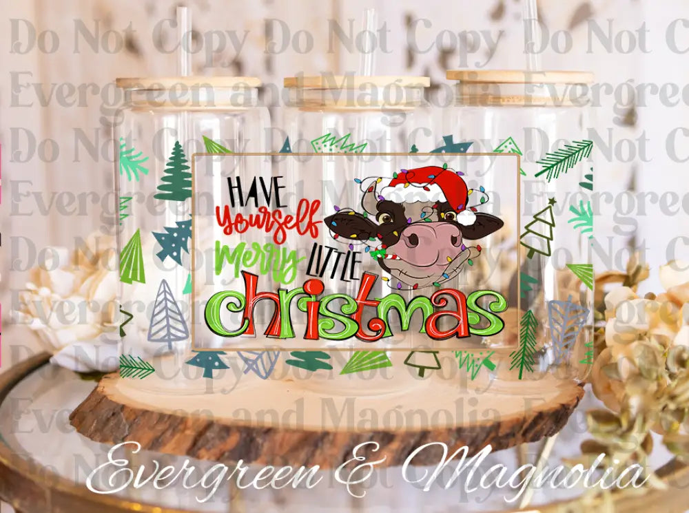 Have Yourself Merry Little Christmas Cow Tree-Cow Christmas Light ...
