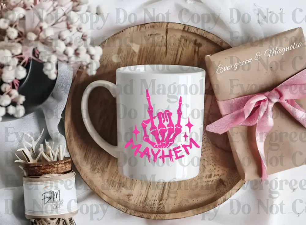 Skelly hand Mayhem PINK – Evergreen & Magnolia