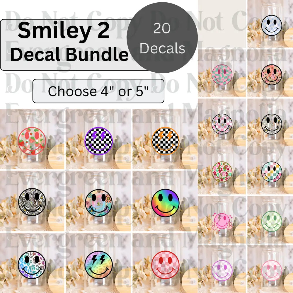 Smile Bundle 2 (20 Decals included) – Evergreen & Magnolia