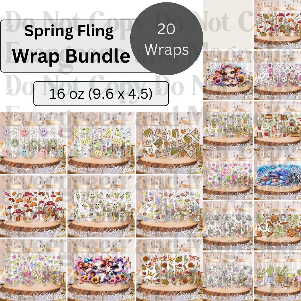 Spring Fling (20 wraps 9.6 x 4.5) – Evergreen & Magnolia