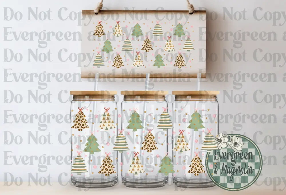 Pastel Print Trees – Evergreen & Magnolia